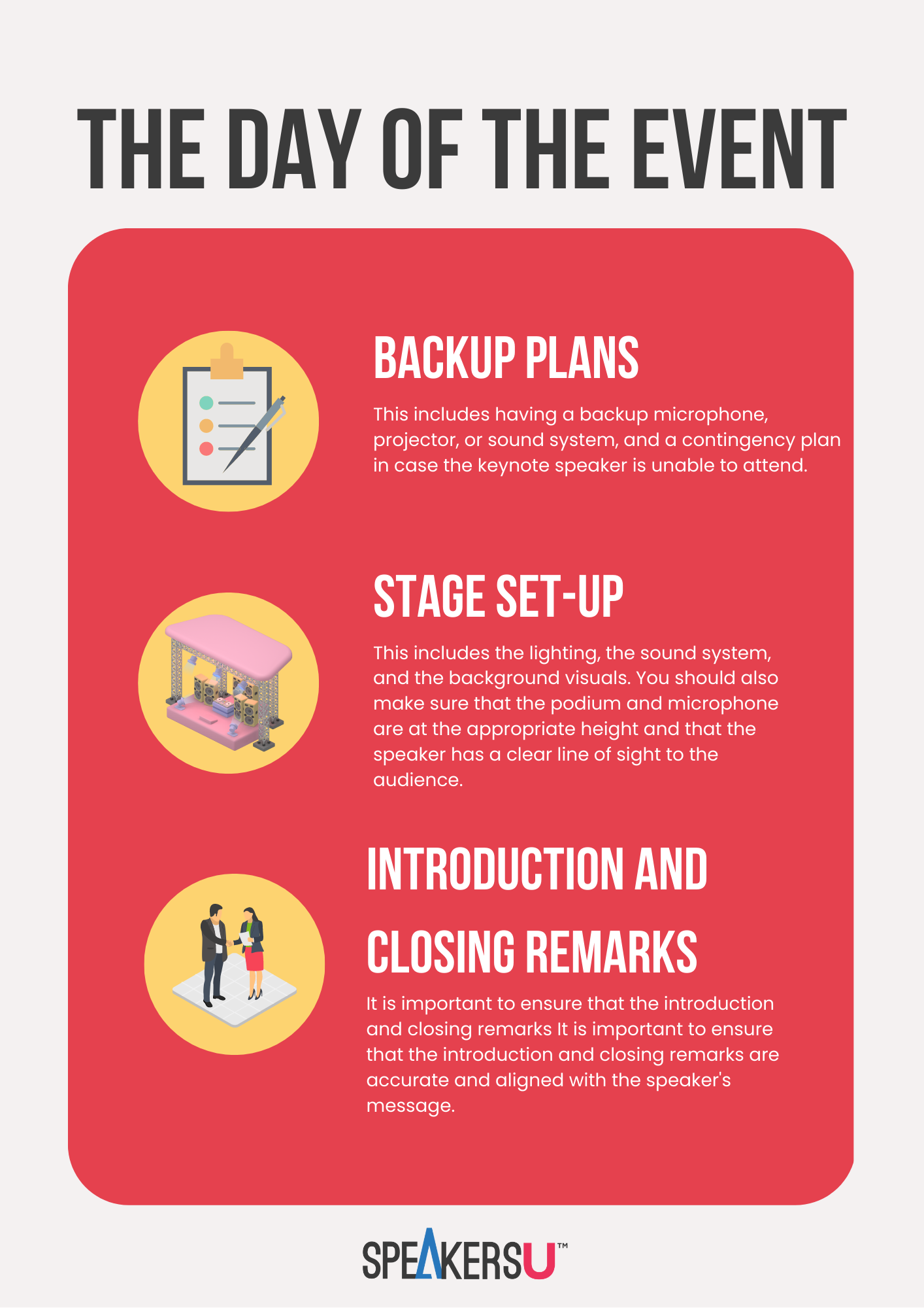 Keynote Speaker Pre-Event Checklist - Speakers U